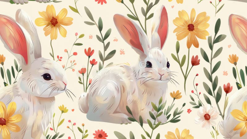 Seamless Easter Bunny Pattern Stock Photo - Image of celebration ...