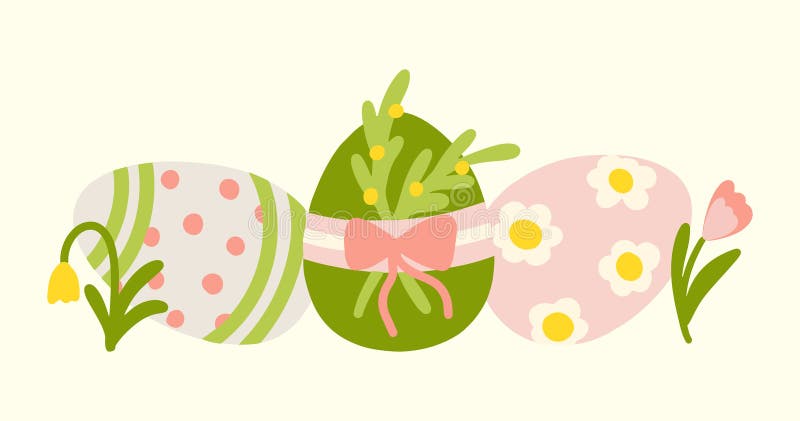 Seamless Easter Egg Pattern, Flowers, Spring Decor Stock Illustration - Illustration of fresh ...