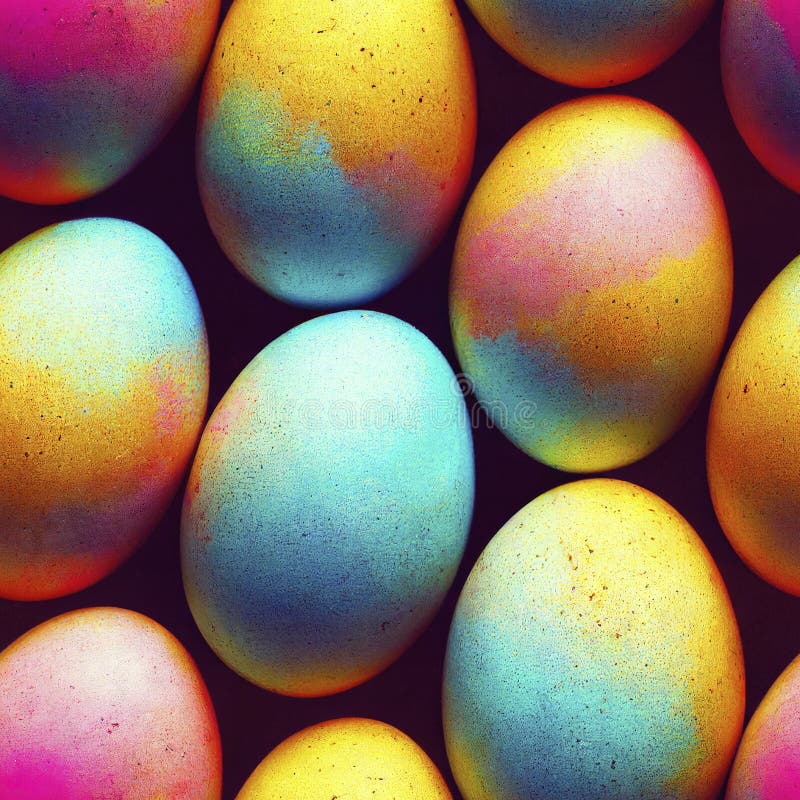 Seamless Easter Eggs Pattern. Generative AI Stock Illustration ...