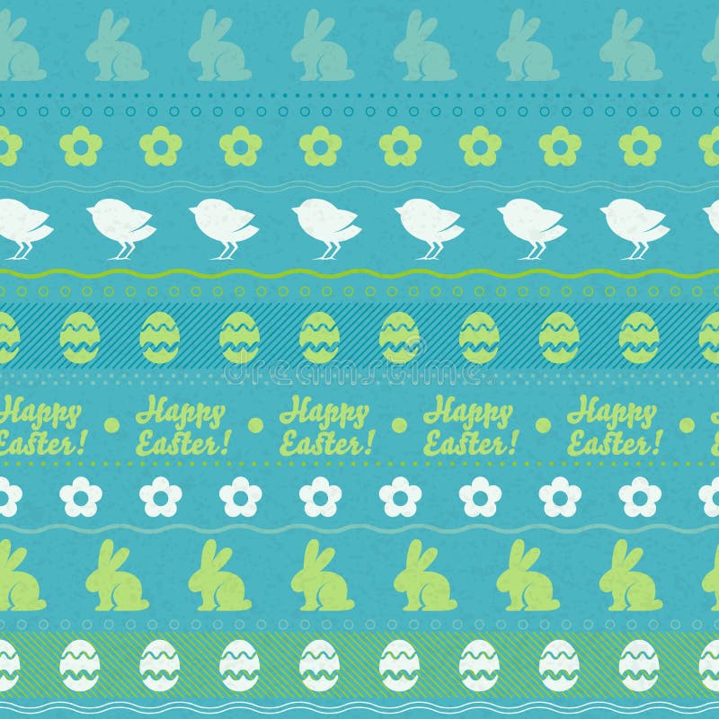 Easter Horizontal Seamless Border Pattern. Cute Floral Easter Rabbit ...