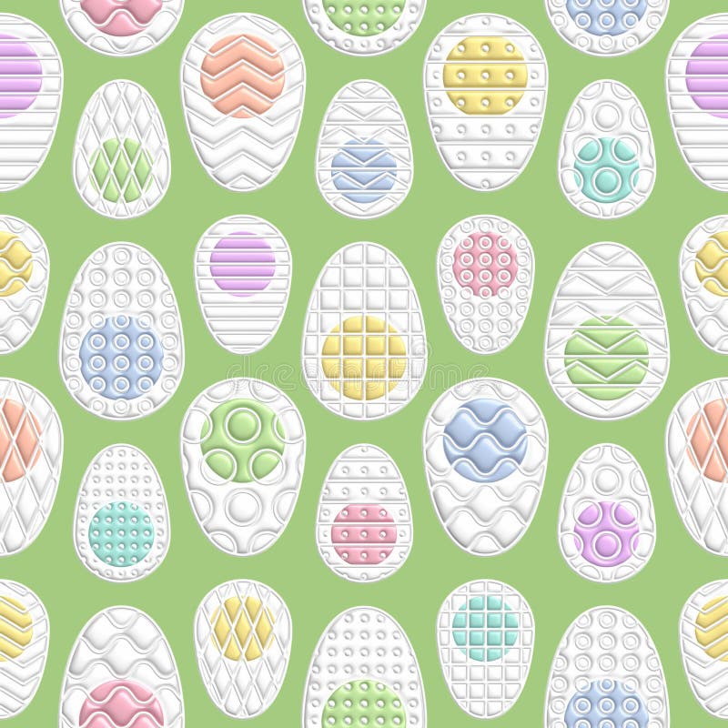 Seamless Easter Pattern with Colorful Easter Eggs. Minimal Puffy ...