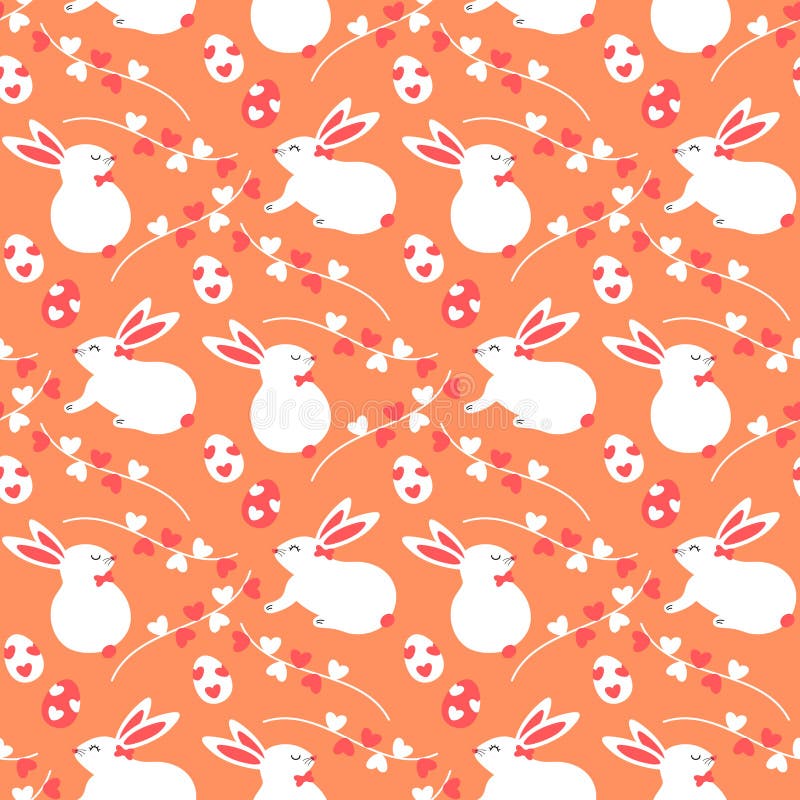 Seamless Easter Rabbit, Bunny Pattern and Background Vector ...