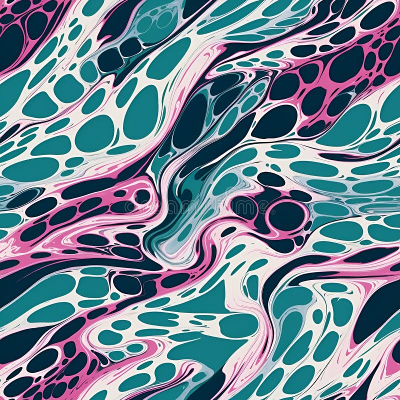 Seamless Ebru Liquid Fluid. Marbling Style Effect for Unique Design ...