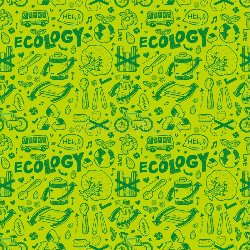 Seamless Ecology Pattern with Leaves. Vector 3 Stock Vector ...