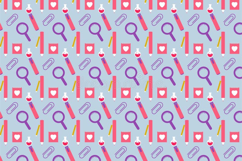 Seamless Educational Background Pattern Vector with Colorful Elements ...