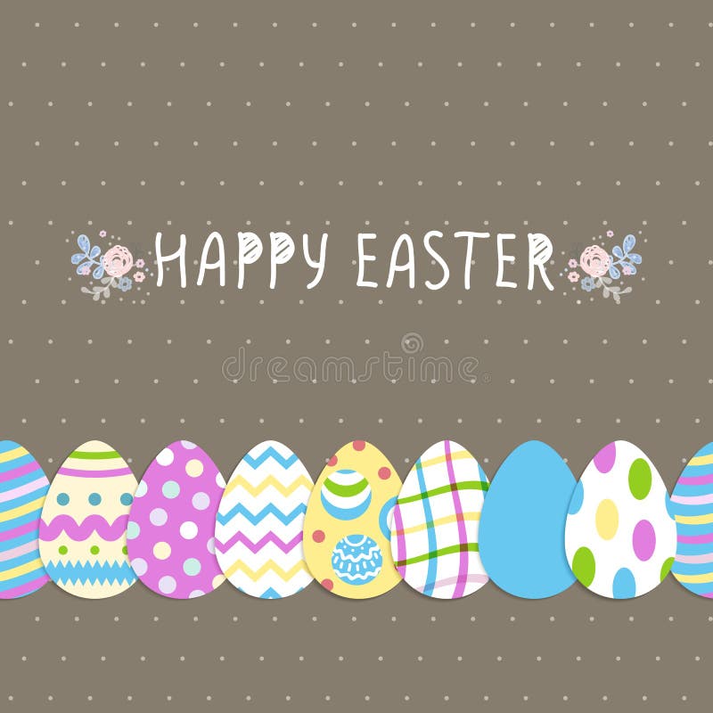 Seamless Eggs Bright Pattern. Happy Easter Cute Poster. Vector ...