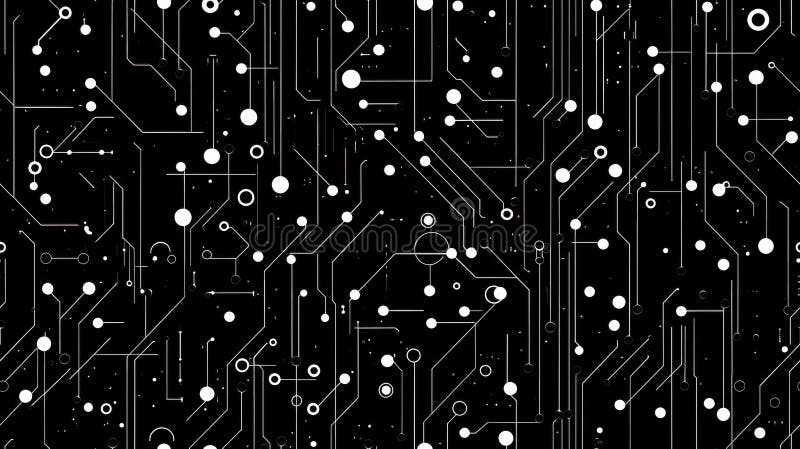 Seamless Electronic Circuit Dots and Lines Creating a Futuristic ...