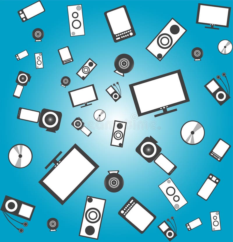 Seamless Electronic Products Background Stock Vector - Illustration of ...