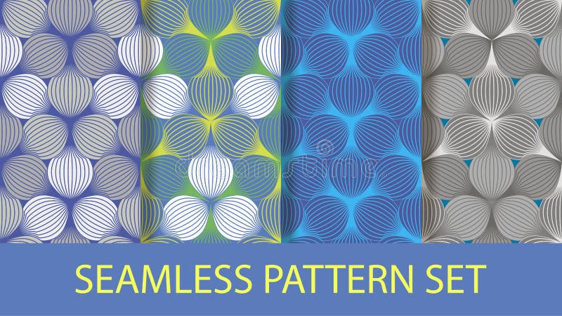 Seamless Ellipse Pattern Set Stock Vector - Illustration of grey ...