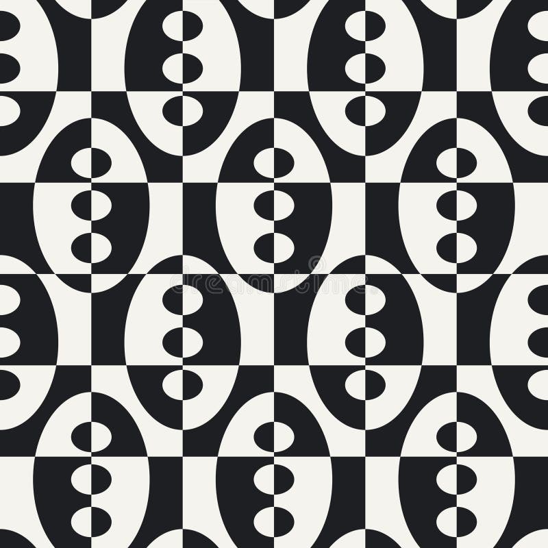 Seamless Ellipse and Square Pattern Stock Vector - Illustration of ...