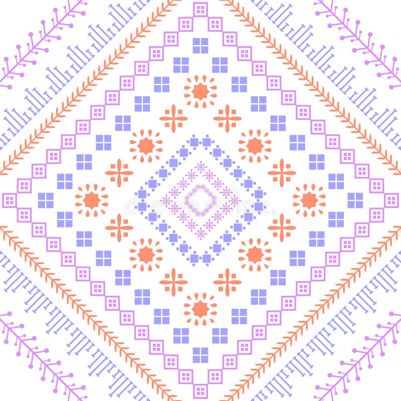 Seamless Embroidered Design Pattern for Living Room Decor Stock Vector ...