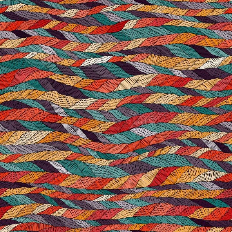 Embroidered Patchwork Seamless Pattern Bohemian Print For Textiles