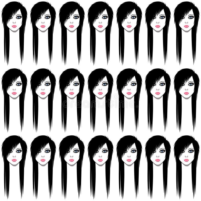 Seamless emo face pattern stock vector. Illustration of color - 22085511