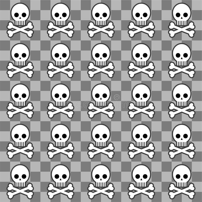 Seamless Emo Skulls Pattern Stock Vector - Illustration of style ...