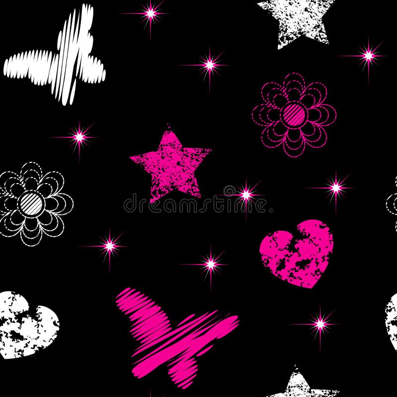 Seamless from emo symbols stock vector. Illustration of graphic - 7547201