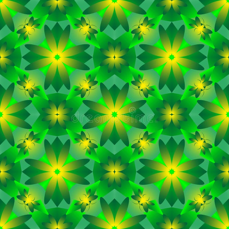 Seamless Endless Pattern of Green and Yellow Colors for Fabric or ...