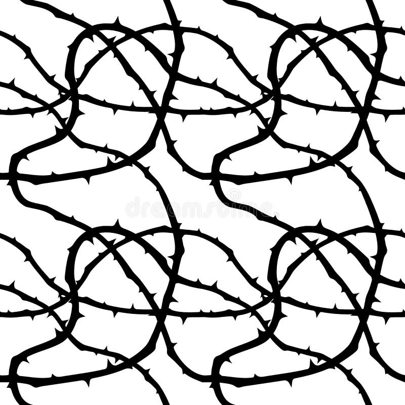 Black And White Thorn Pattern Background Stock Vector - Illustration of ...