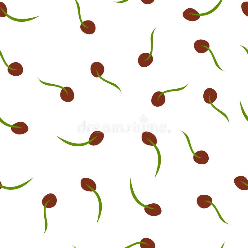 Seamless Endless Pattern with Wheatgrass in Cartoon Hand Drawn Style on ...