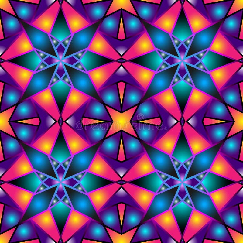 Seamless Endless Repeating Bright Ornament of Multi-colored Geometric ...