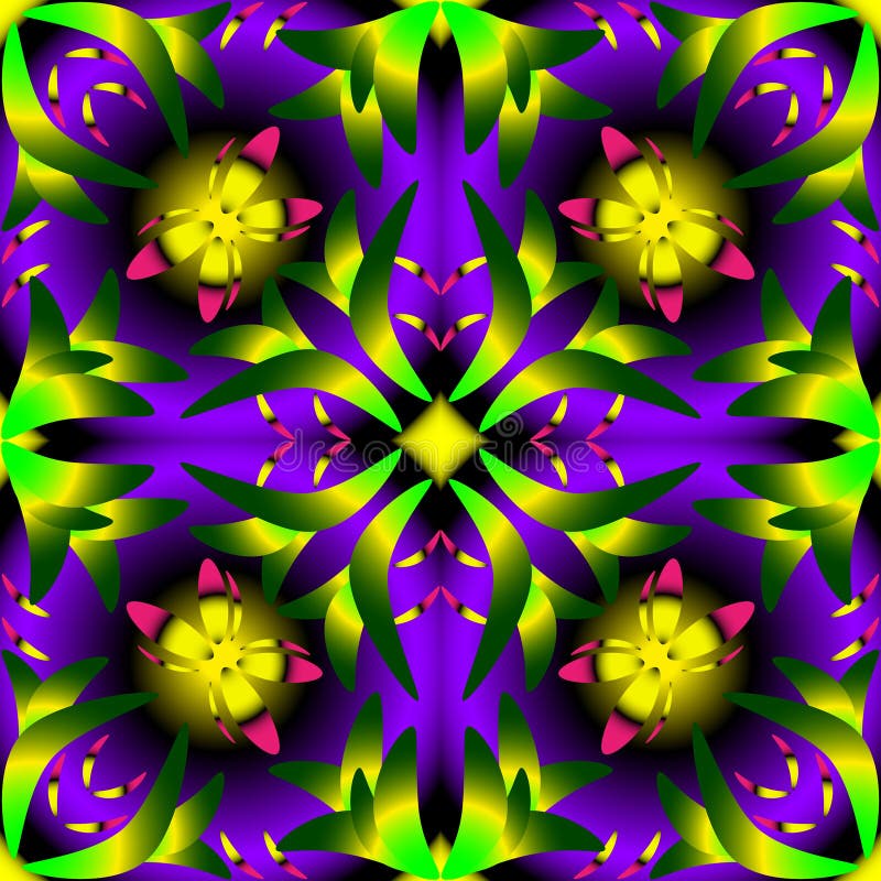 Seamless Endless Repeating Multicolored Bright Ornament of Different ...