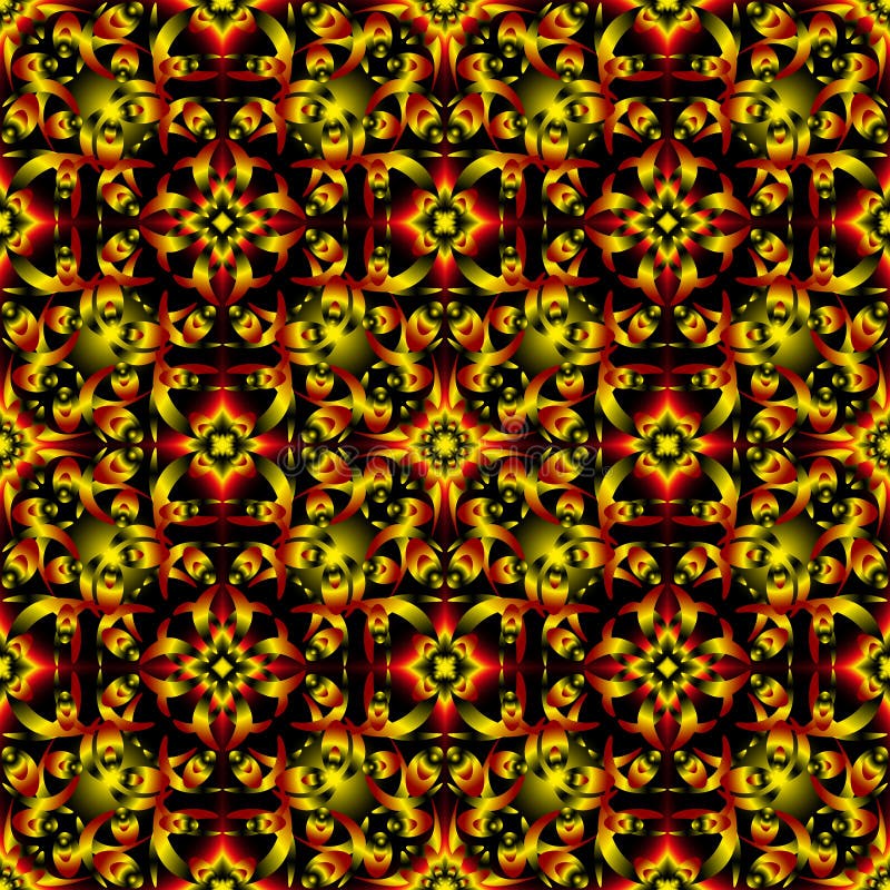 Seamless Endless Repeating Multicolored Bright Ornament of Different ...