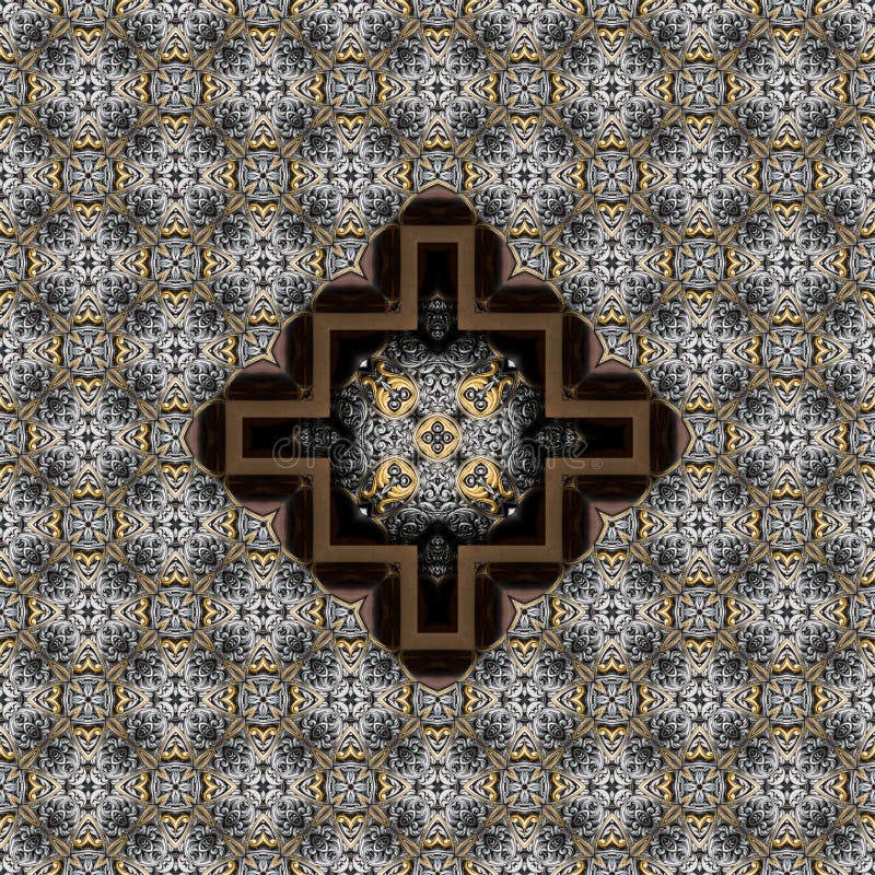 Seamless Engraved Metalwork Pattern 011 Stock Illustration ...