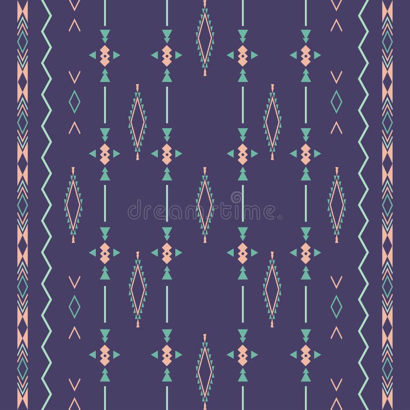 Aztec Tribal Seamless Pattern with Geometric Shapes Stock Vector ...