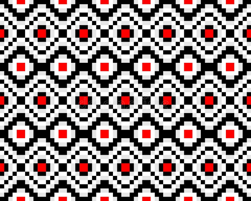 Seamless Ethnic Pattern. Hipster Background is Black, Red and White ...