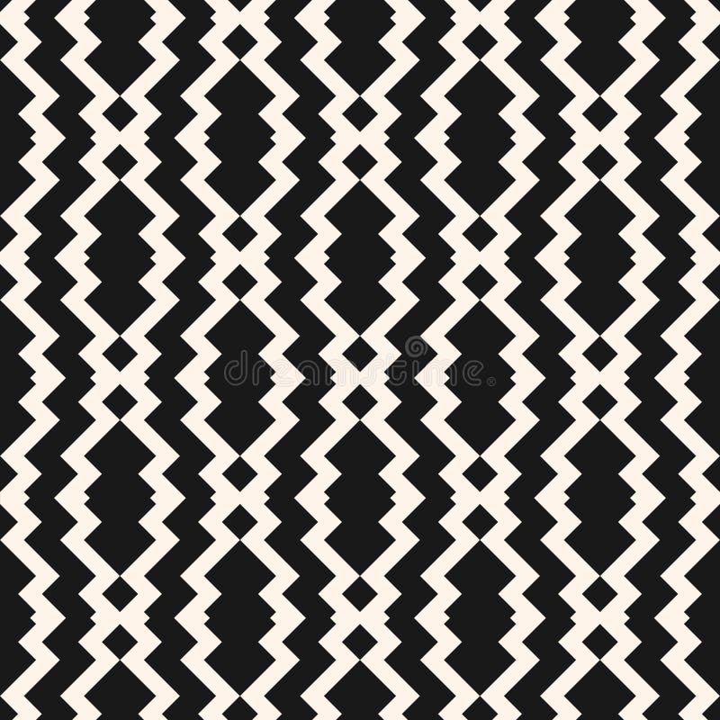 Seamless Ethnic Pattern. Illustration with Black and White Zigzag ...