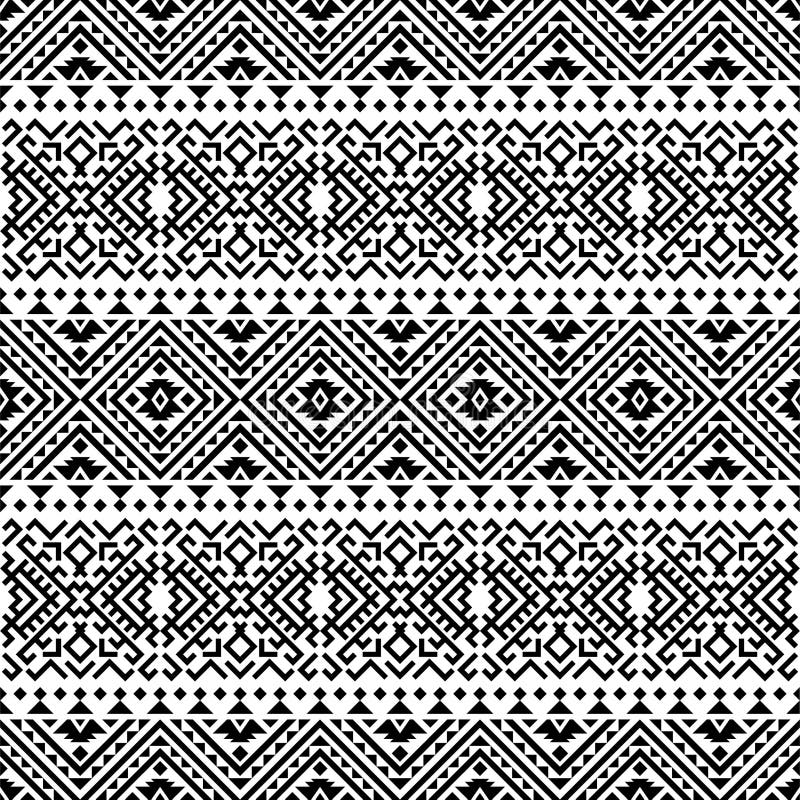 Seamless Ethnic Pattern Illustration Vector with Tribal Design in Black ...