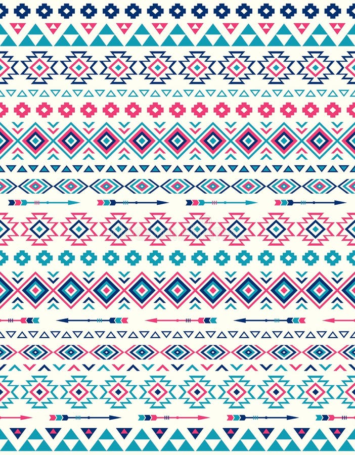 Seamless Ethnic Pattern Textures. Native American Pattern. Pink and ...