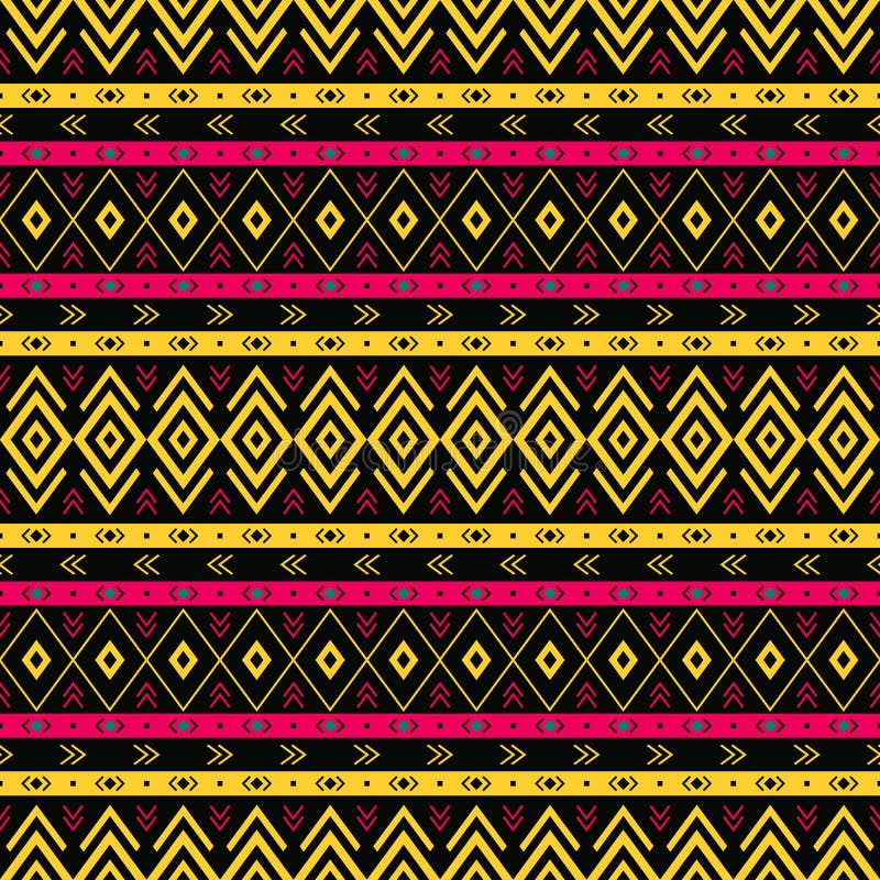 Seamless Ethnic Patterns with Diamonds Stock Vector - Illustration of ...