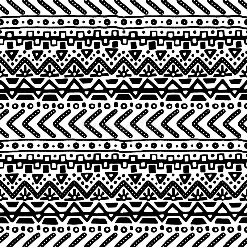 Seamless Ethnic and Tribal Pattern. Handmade Stock Vector ...