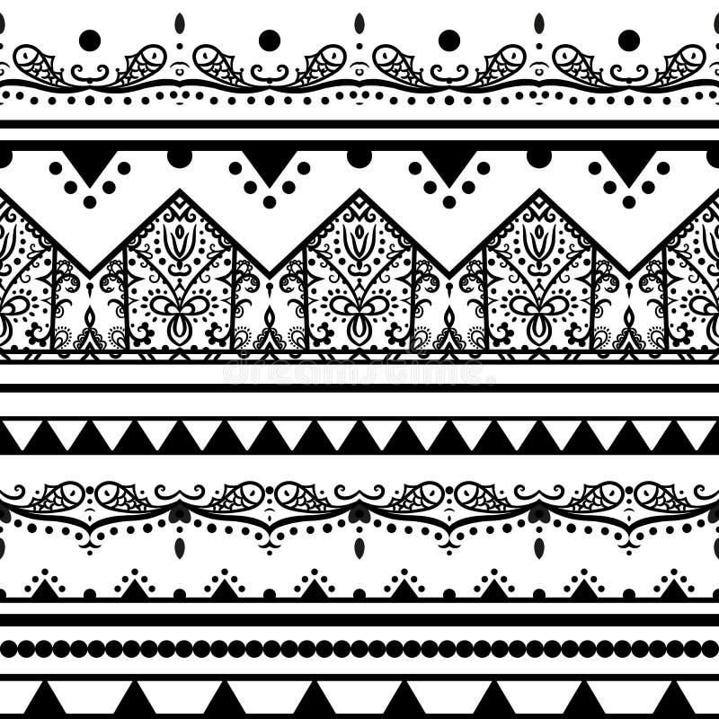 Seamless Ethnic, Tribal Pattern In Vector. Border With Fish Elements ...