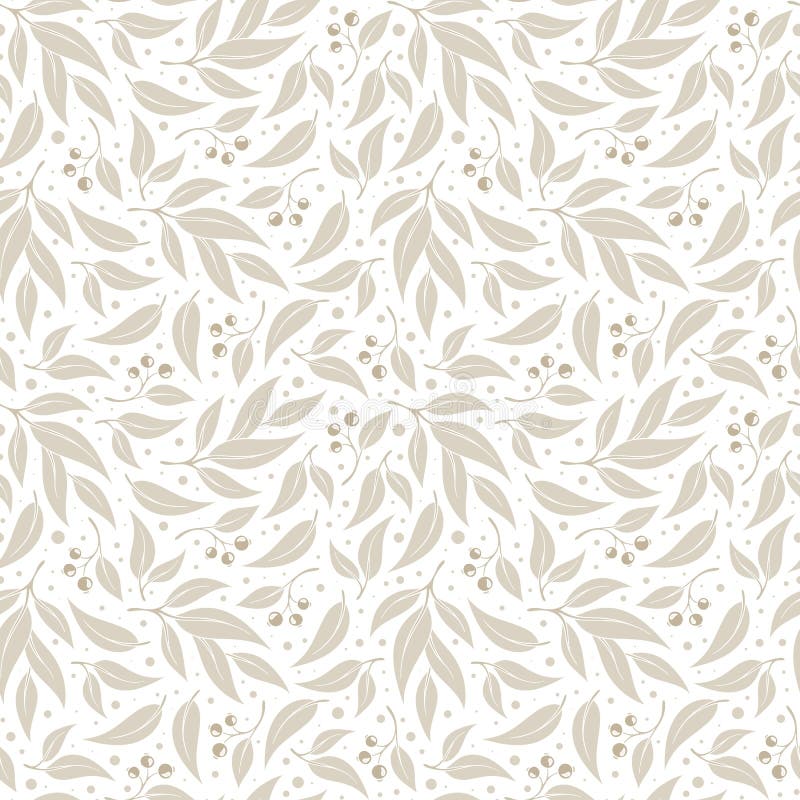 Seamless Eucalyptus Leaf Pattern. Stock Illustration - Illustration of ...