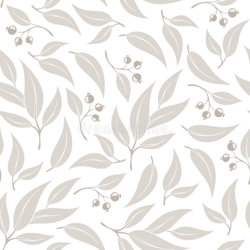 Seamless Eucalyptus Leaf Pattern. Stock Vector - Illustration of ...