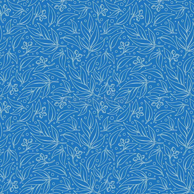 Seamless Eucalyptus Leaf Pattern. Stock Vector - Illustration of design ...