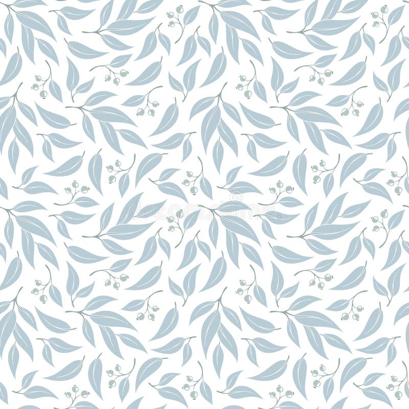 Seamless Eucalyptus Leaf Pattern. Stock Vector - Illustration of ...