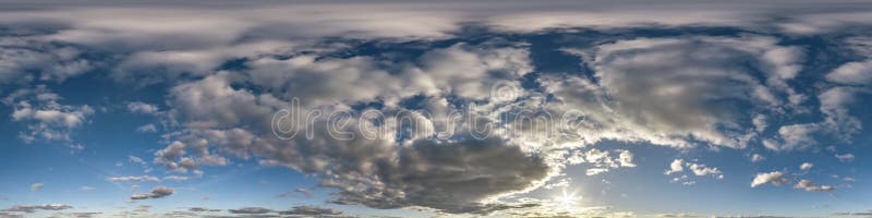Seamless Evening Blue Sky Hdri Panorama 360 Degrees Angle View With ...