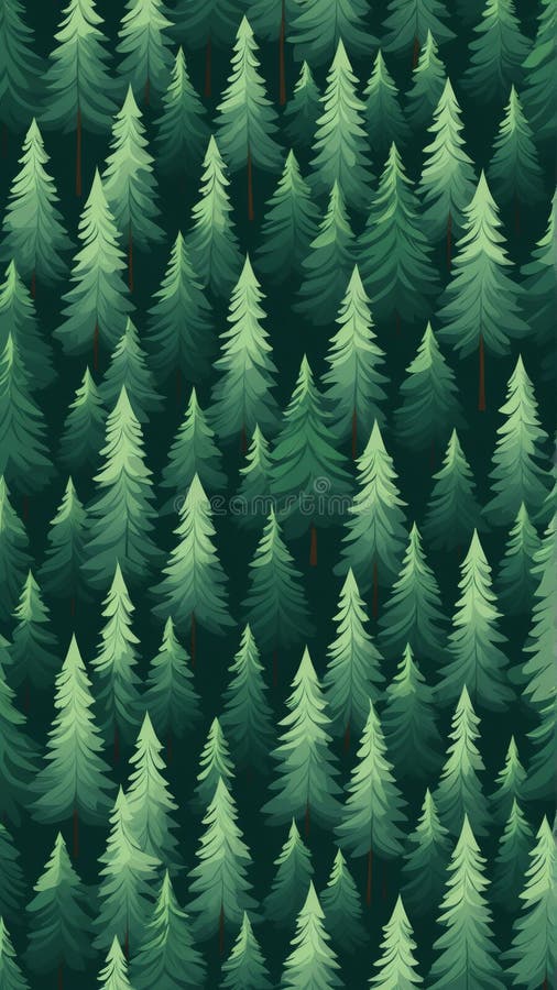Seamless Evergreen Forest Pattern with Lush Green Pine Trees Stock Photo - Image of nature ...
