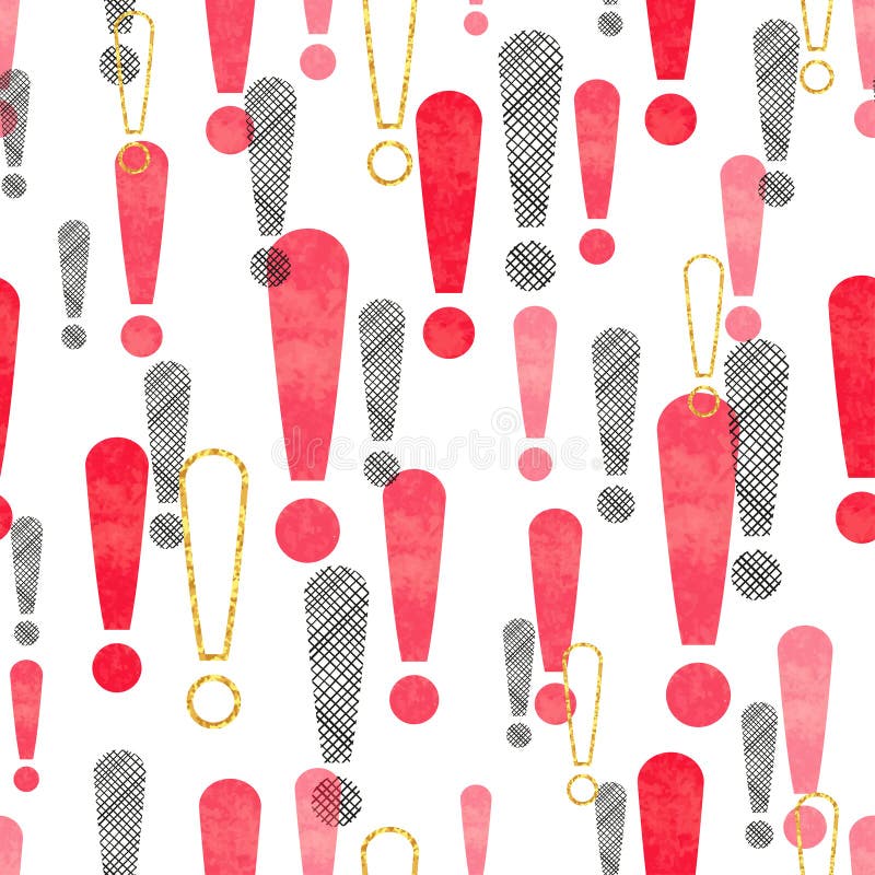 Seamless Exclamation Marks Pattern. Stock Vector - Illustration of ...