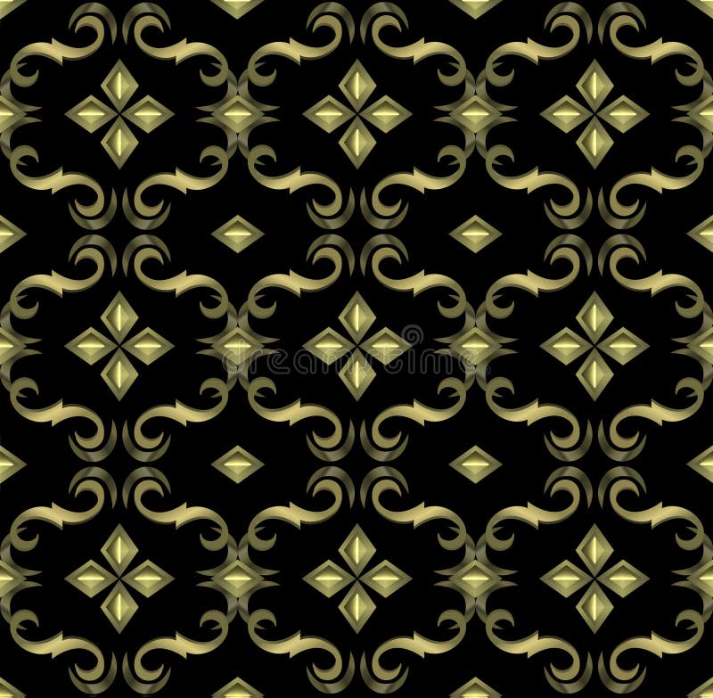 Seamless Expensive Victorian Pattern Stock Illustration - Illustration ...