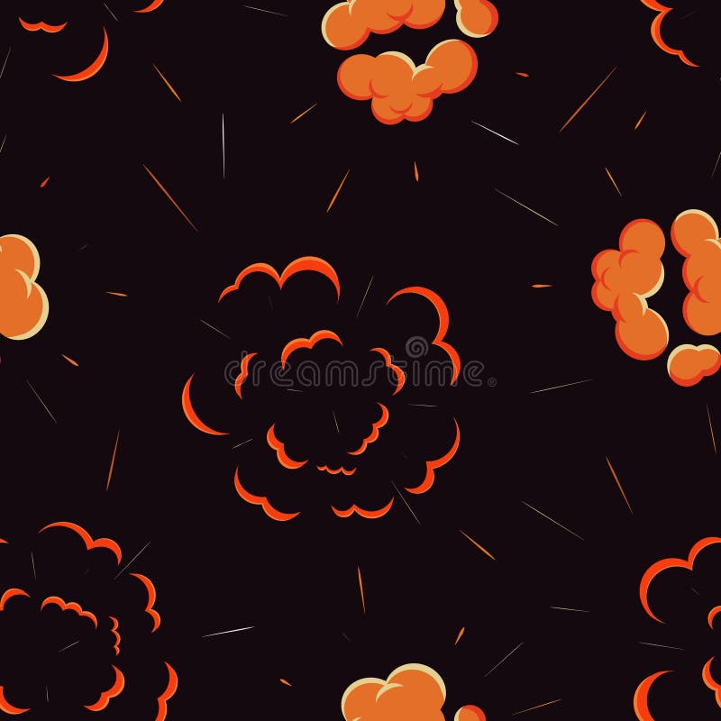 Seamless Explosion, Boom Pattern. Burst, Bang, Fire Blast Endless ...