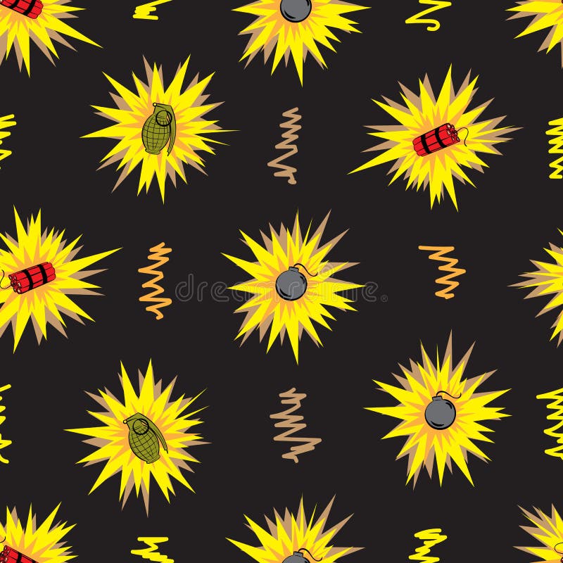 Seamless Explosions of Explosive Stock Vector - Illustration of ...