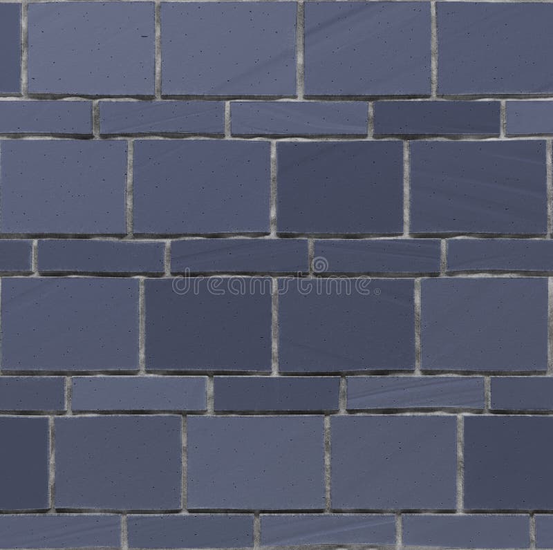 Seamless Exture of Navy Blue Stone Wall. 3d Render Stock Illustration ...