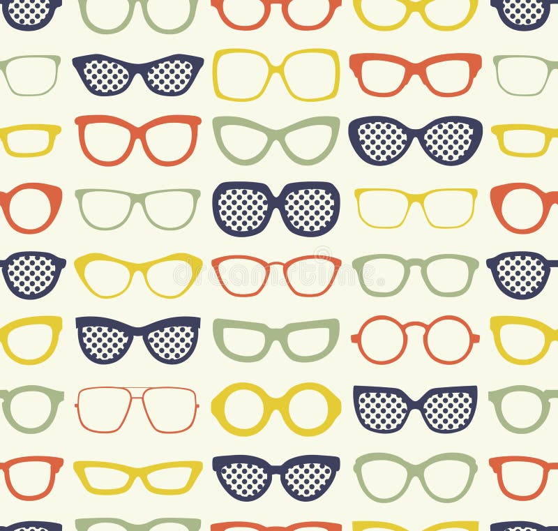 Seamless Eyeglasses Fabric Pattern Stock Vector - Illustration of ...