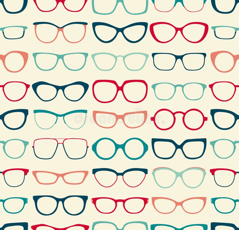 Seamless Eyeglasses Fabric Pattern Stock Vector - Illustration of funny ...