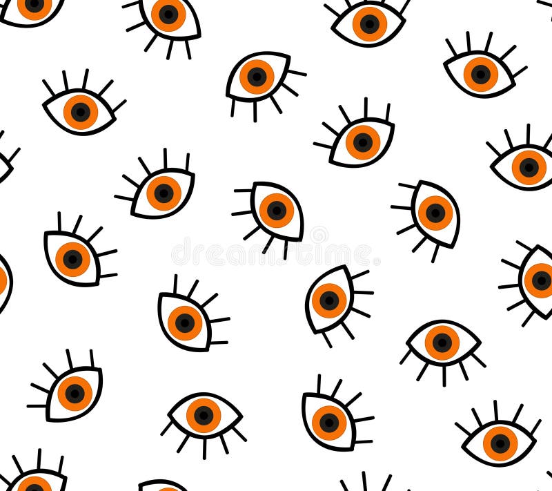 Seamless Eyes Pattern on White Background, Geometric Design Ready for ...