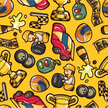 Seamless f1 pattern stock vector. Illustration of cute - 19077769