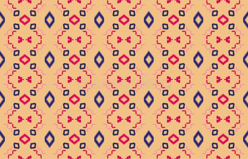 Seamless Fabric Ikat Pattern Design for Home or Wallpaper. Vector ...